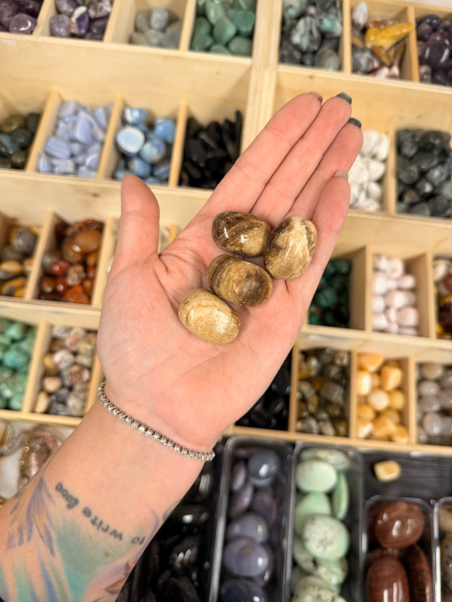 Chocolate Calcite Tumbled Stone – The Pop Rocks Shop